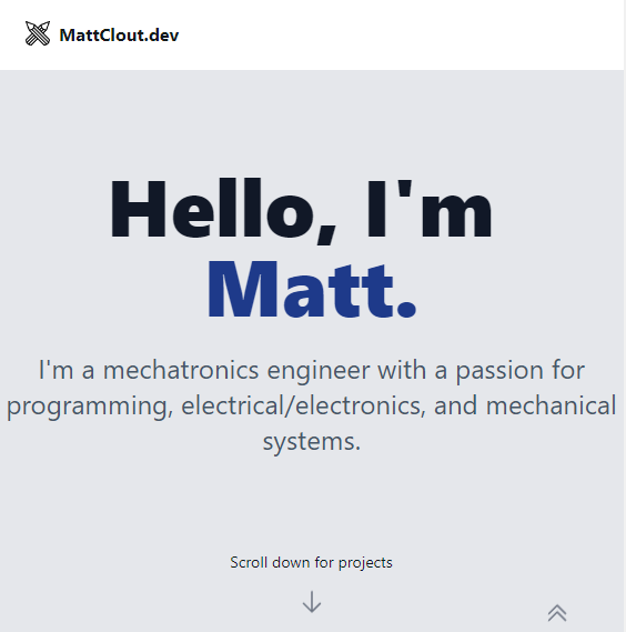 Matt Clout - Mechatronics Engineer and Web developer - My portfolio
